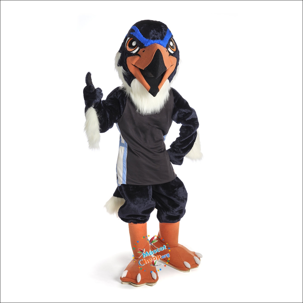 Blue Hawk Mascot Costume Professional Design