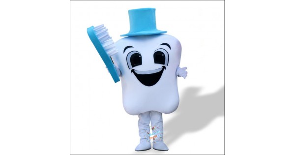 Blue Toothbrush Teeth Mascot Costume