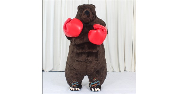 Boxing Bear Brown Inflatable Mascot Costume