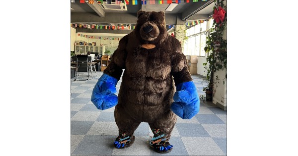 Boxing Bear Brown Inflatable Mascot Costume