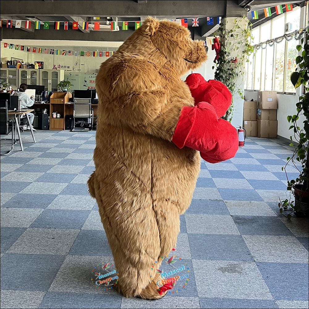 Boxing Bear Yellow Inflatable Mascot Costume