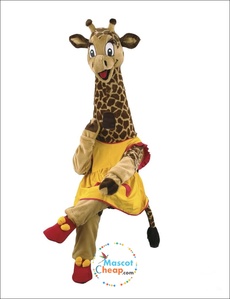 Cute Happy Giraffe Mascot Costume